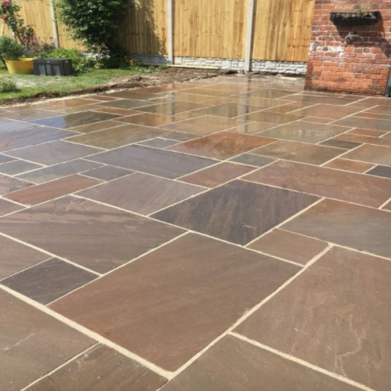 Autumn Brown - Indian Sandstone Paving Slabs - Large & Mixed Available ...